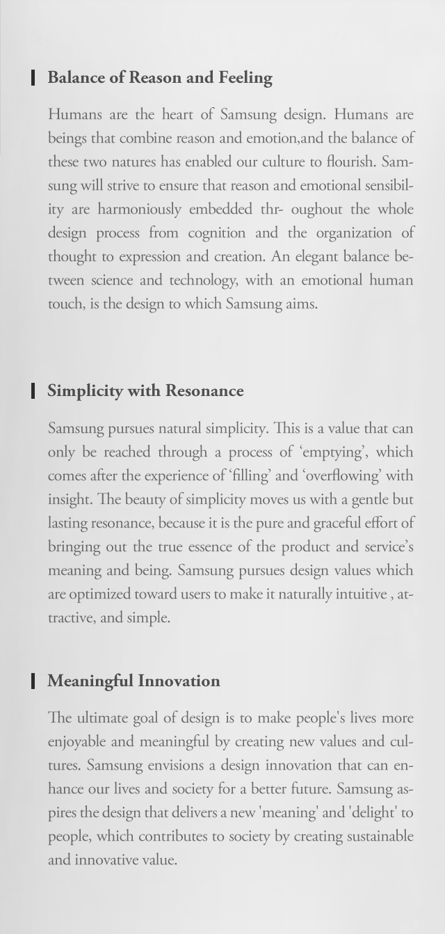 SAMSUNG DESIGN PHILOSOPHY
